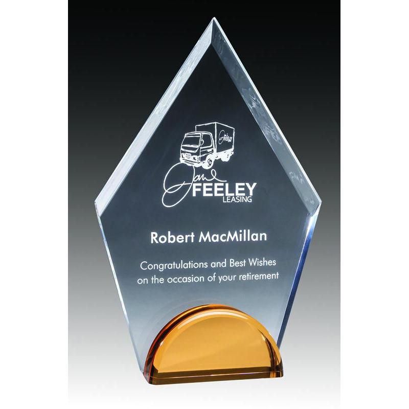 Clear Acrylic Arrowhead Base Award