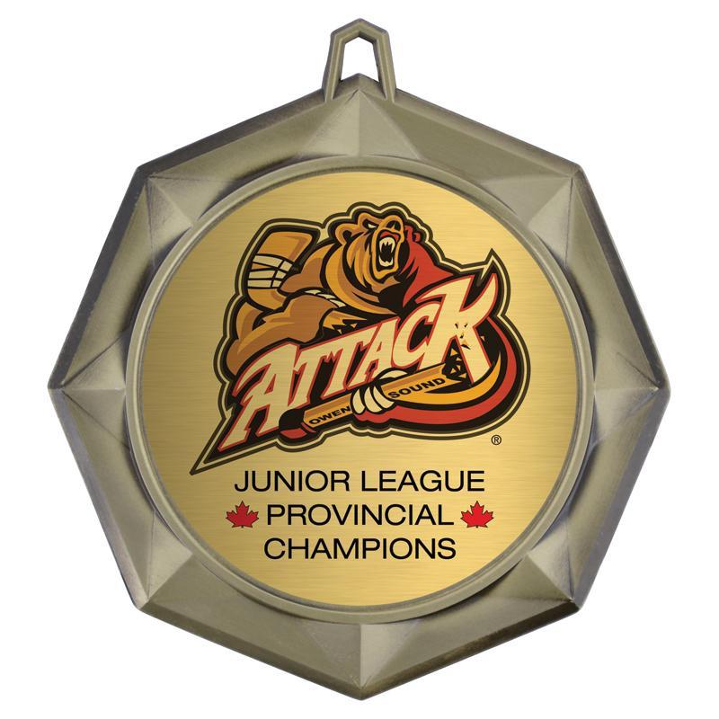 octagon medal 1” insert medal